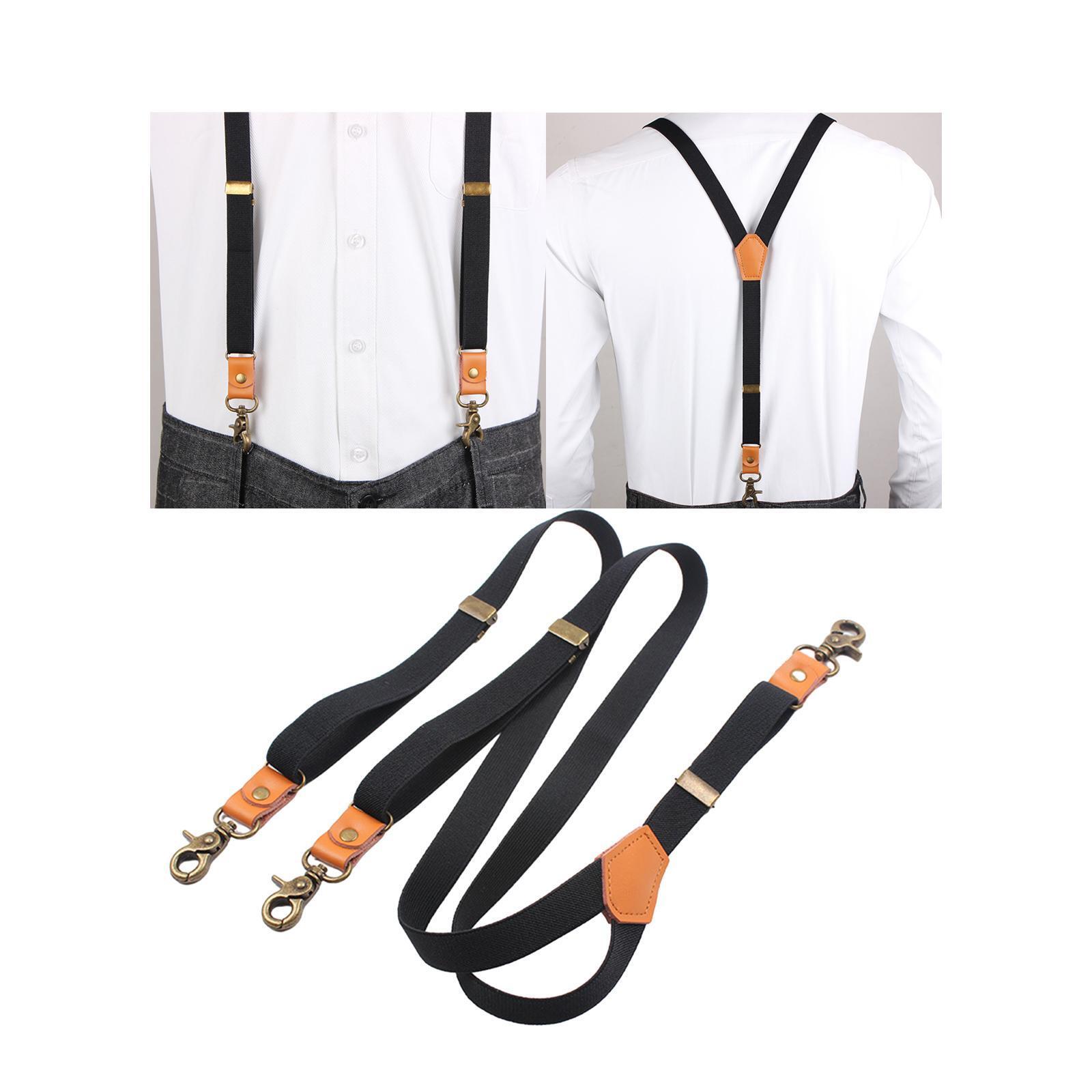Men's Suspenders Y Shaped Hooks Adjustable Heavy Duty Pants Braces for ...
