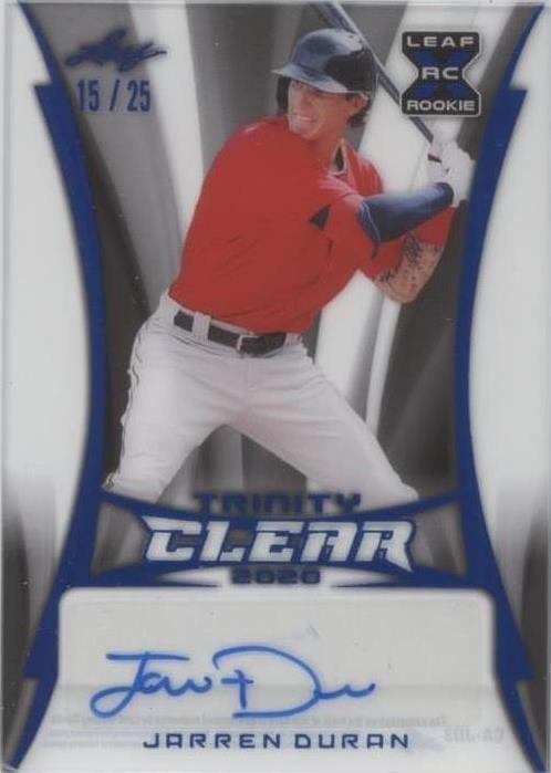 2020 Leaf Trinity - Clear Autographs Jarren Duran #CA-JD3 Platinum /25 ...