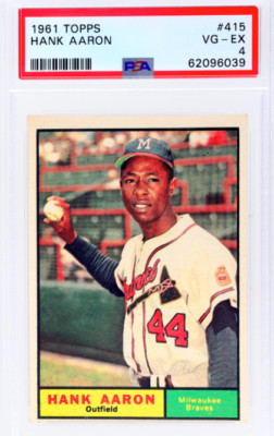 1961 Topps Hank Aaron, Milwaukee Braves #415 PSA 4 VG-EX, VINTAGE ...