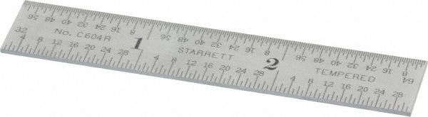 Starrett C604R-3 Rigid Spring Steel Rule with Inch Graduation, 3" | eBay