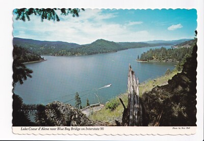 Vintage Postcard Continental Lake Coeur D'Alene Blue Bay Bridge | eBay