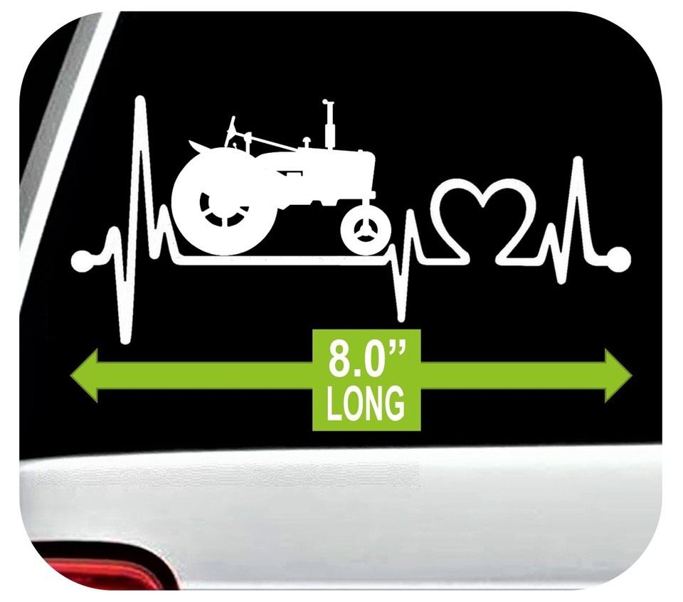 Farmall H Decal Sticker for Truck Window Farm Tractor Heartbeat Love My ...