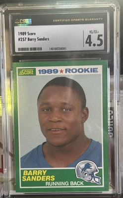 Barry Sanders 1989 score rookie card CSG HOF #257 Detroit Lions | eBay