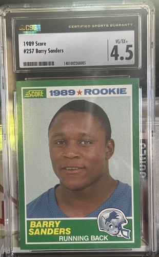 Barry Sanders 1989 score rookie card CSG HOF #257 Detroit Lions | eBay