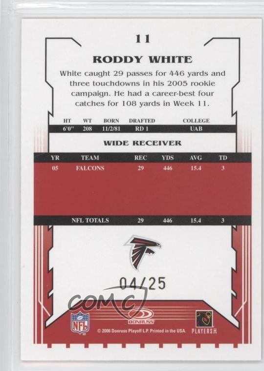 2006 Score Select Red Zone /25 Roddy White #11 | eBay
