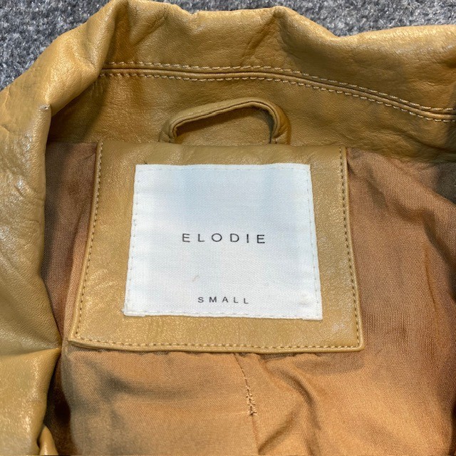 ELODIE Womens Tan Faux Leather Motorcycle Jacket Biker Coat Vegan Size ...