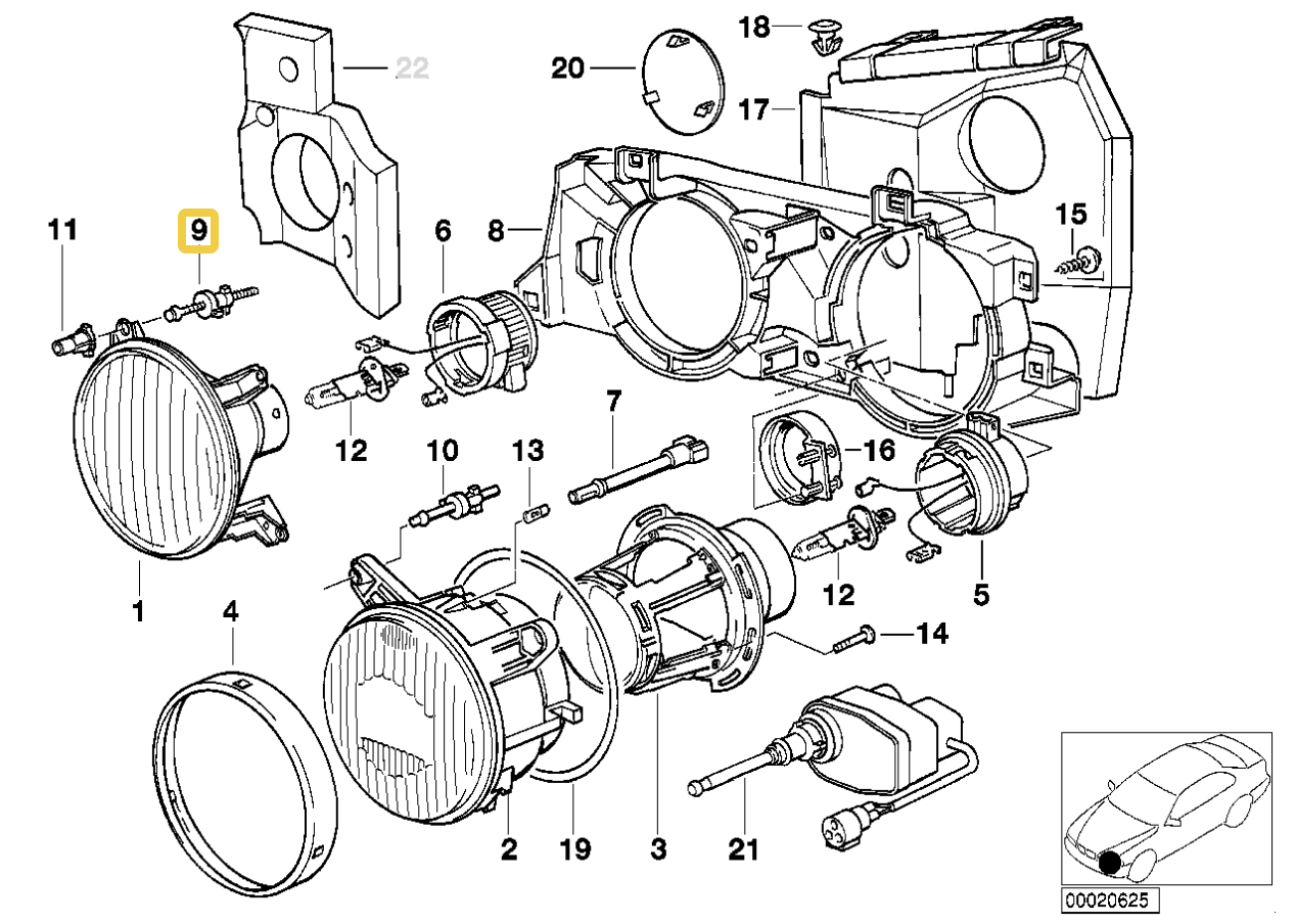 Genuine BMW Headlight Adjuster Adjusting Screw OEM 63121378368 for sale ...