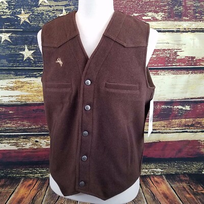 Wyoming Traders Mens Wyoming Wool Cowboy Ranch Wear Vest - BROWN | eBay