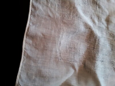 vtg ivory linen cutwork tablecloth 64x82" | eBay