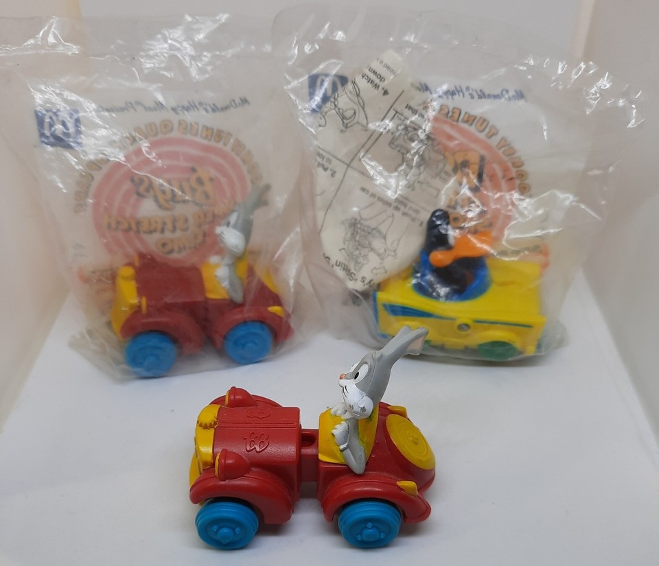 LOT 3 McDonald's LOONEY TUNES QUACK-UP Cars BUGS Super STRETCH LIMO ...