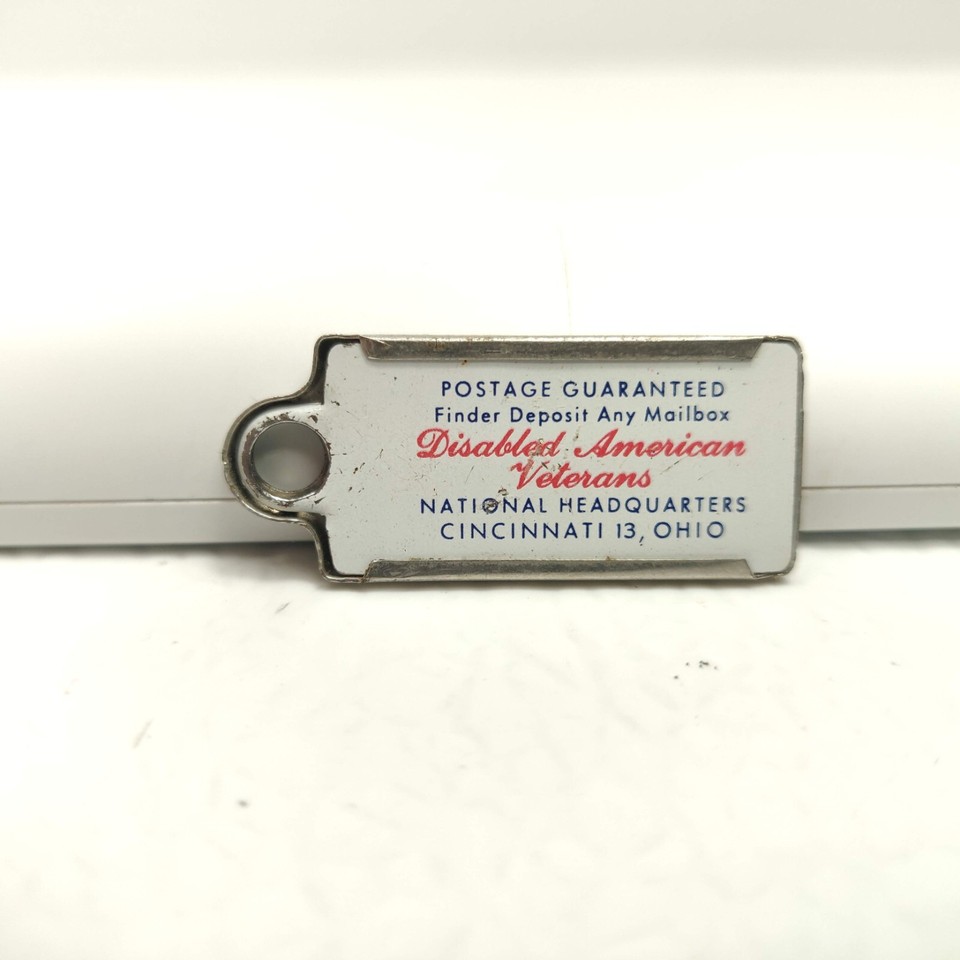 RARE VTG Disabled Veterans Mini License Plate Key Chain Ring Tag ...