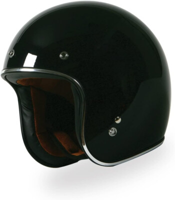Torc T50 3/4 Retro Style Motorcycle Helmet Sparkle Black XXL XX-Large ...