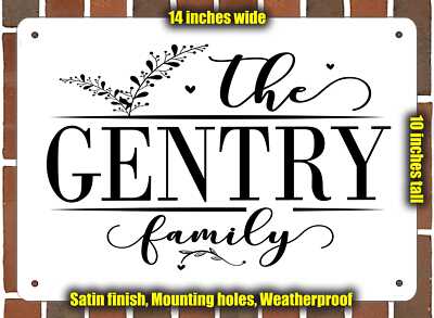 Gentry Family Decorative Metal Door or Wall Plaque (Style 2) | eBay