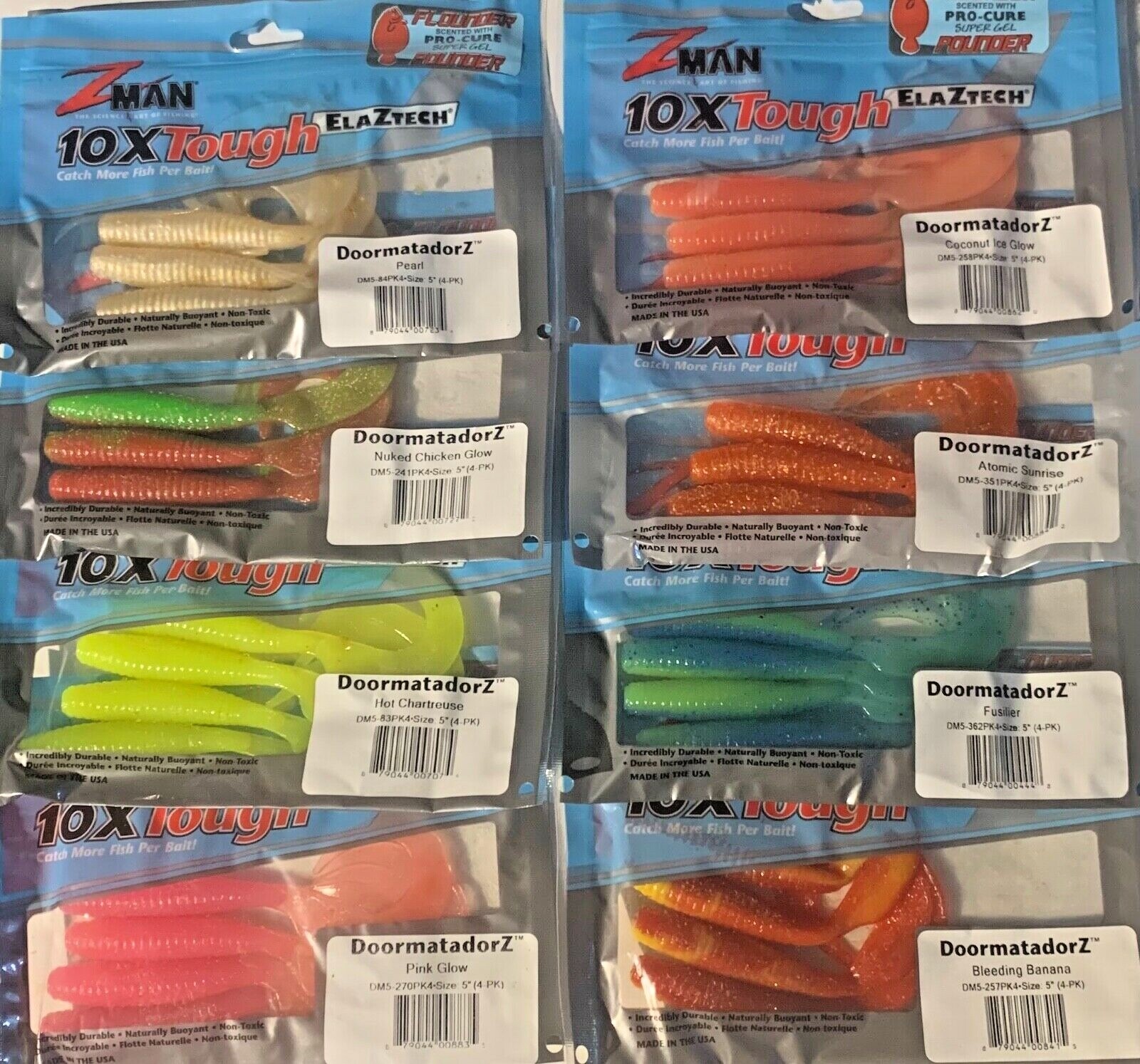 Z-Man DoormatadorZ 5 INCH 5" Scented Curly Tail Grubs 4pk FEDEX 2 DAY ...