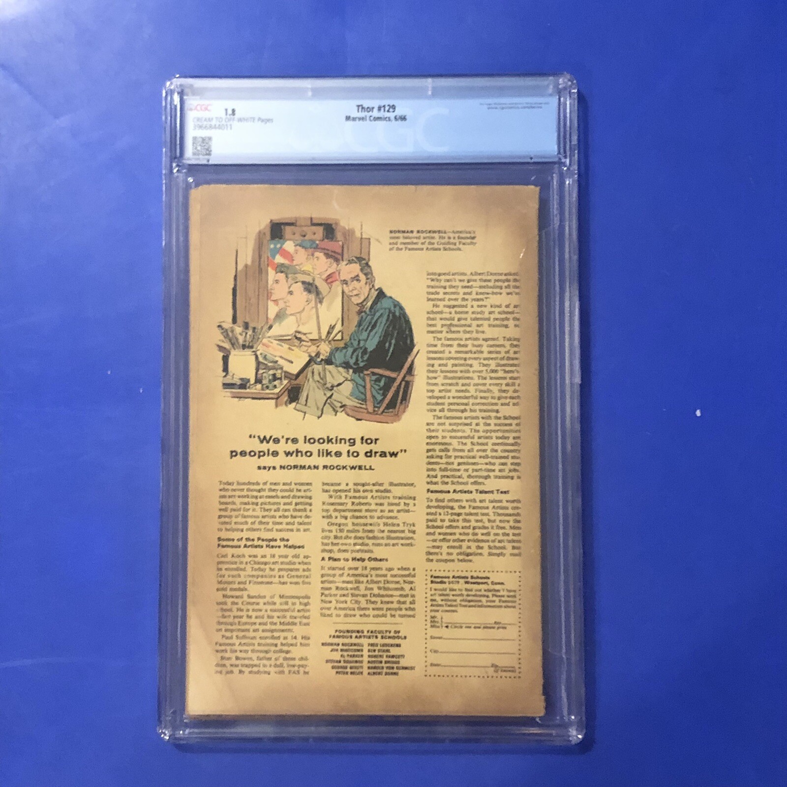 Thor #129 CGC 1.8 1st Appearance of Ares Stan Lee Jack Kirby Hercules ...