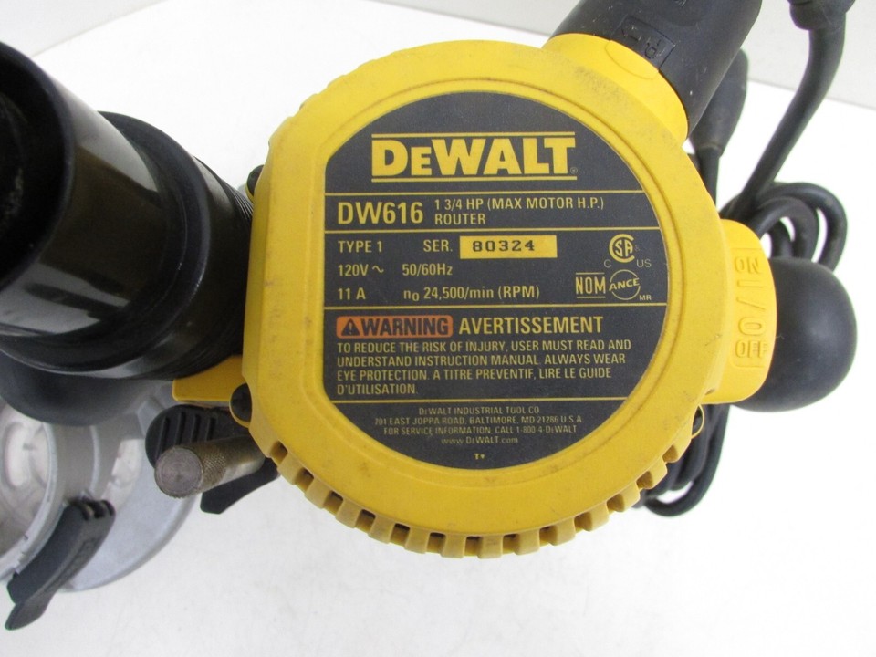 DEWALT FIXED / PLUNGE ROUTER, DW616 MOTOR, DW6182 / DW6184 BASE, 1/4 ...