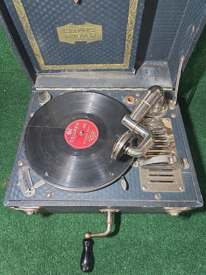 Antique Carryola Portable Hand Crank Victrola 78 Phonograph Record ...