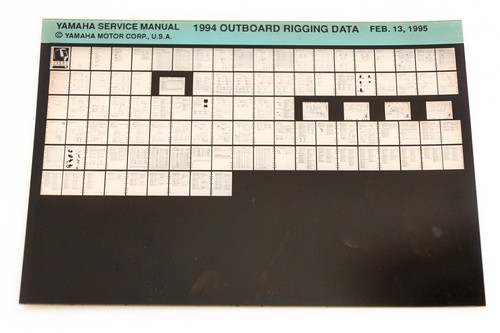 OEM Yamaha XM001-43 1994 Outboard Rigging Data Service Manual ...
