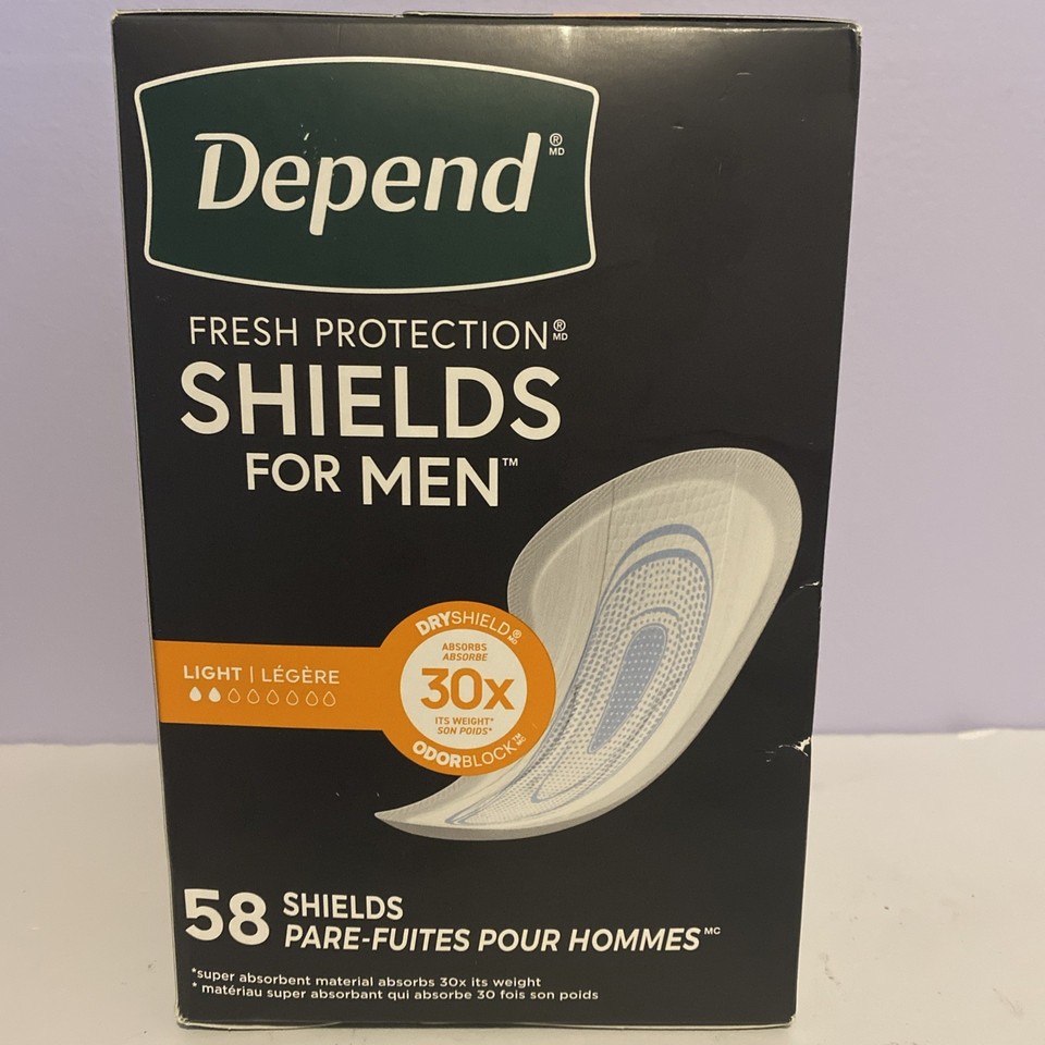 Depend Protection Incontinence Shields LIGHT Guard for Men, 58 Pack | eBay