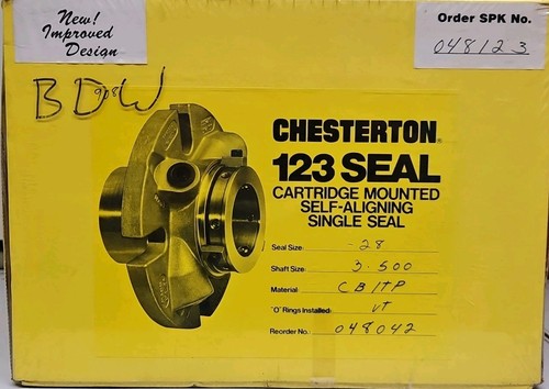Chesterton 123 Seal Cartridge Mounted Self-Aligning Single Seal 123-28 ...