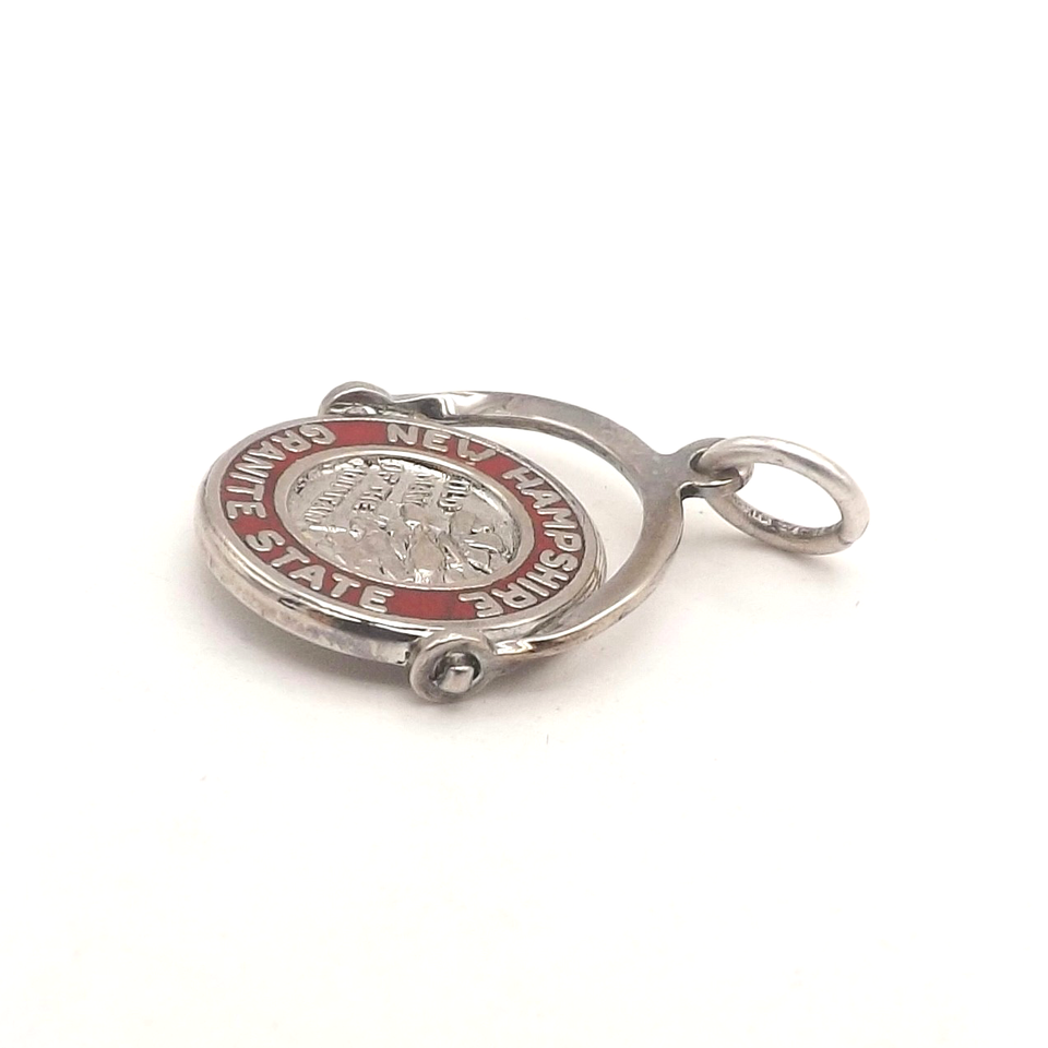 Sterling Silver New Hampshire Granite State Spinning Charm Pendant | eBay