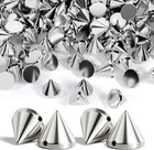 OIIKI 100 PCS 8mm Silver ABS Bullet Spike Cone Studs, Rivets silver ...