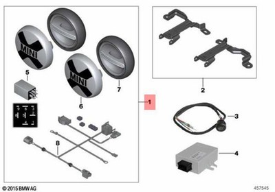 Genuine Mini Cooper JCW Retrofit Kit Additional Headlight Led Black ...