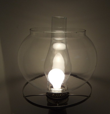 Rare Antique Macbeth Clear Pearl Glass 10 3/8" Globe Banquet Lamp ...