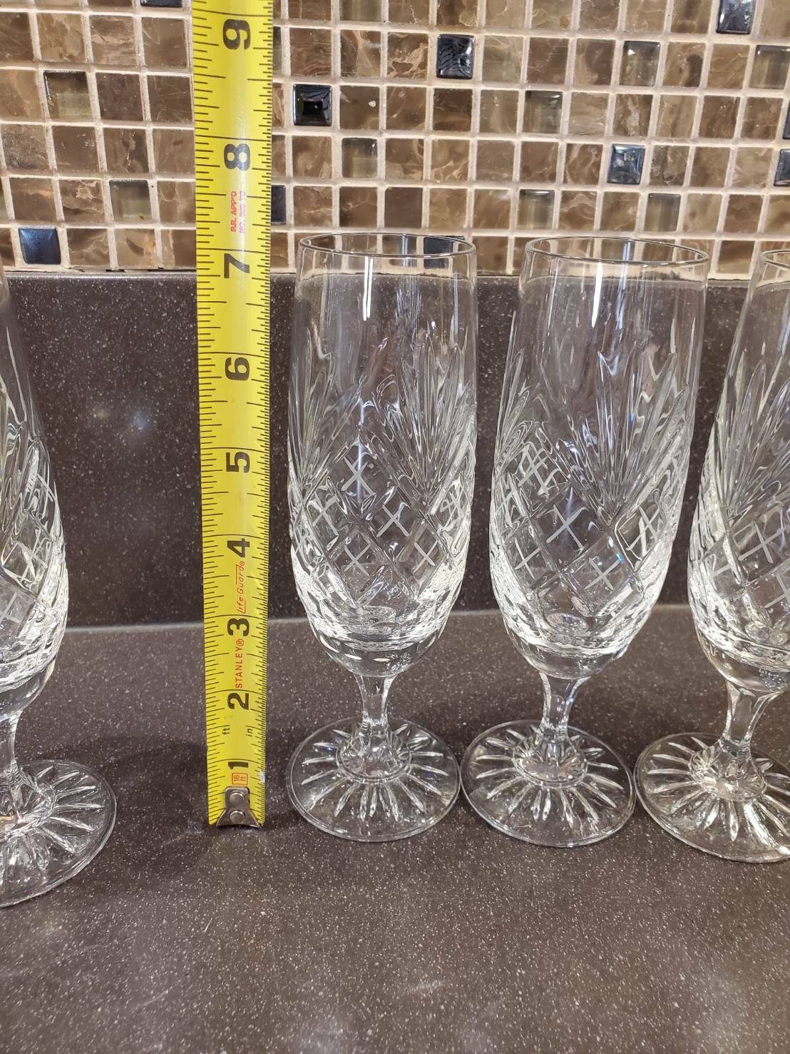 5 Vintage Diamond Pattern Glass Stemmed Drinking Glasses Goblets | eBay