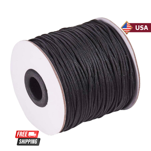 1.5mm 100 Yard Black Nylon Cord Wind Chime Cord Replacement Braided ...