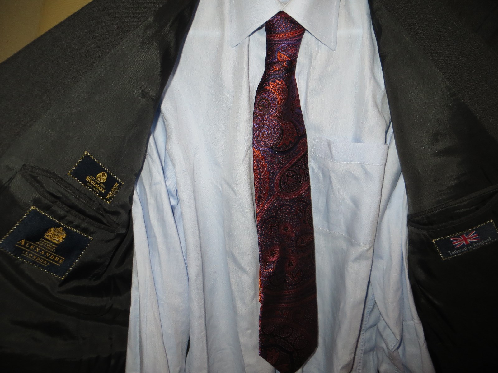 Alexandre Savile Row of London Wool Blue Blazer Sports Coat Suit 40 / ...