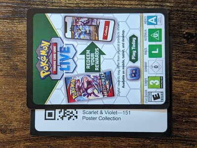 Scarlet Violet 151 Poster Collection Pokemon TCG Live Online Code Card ...