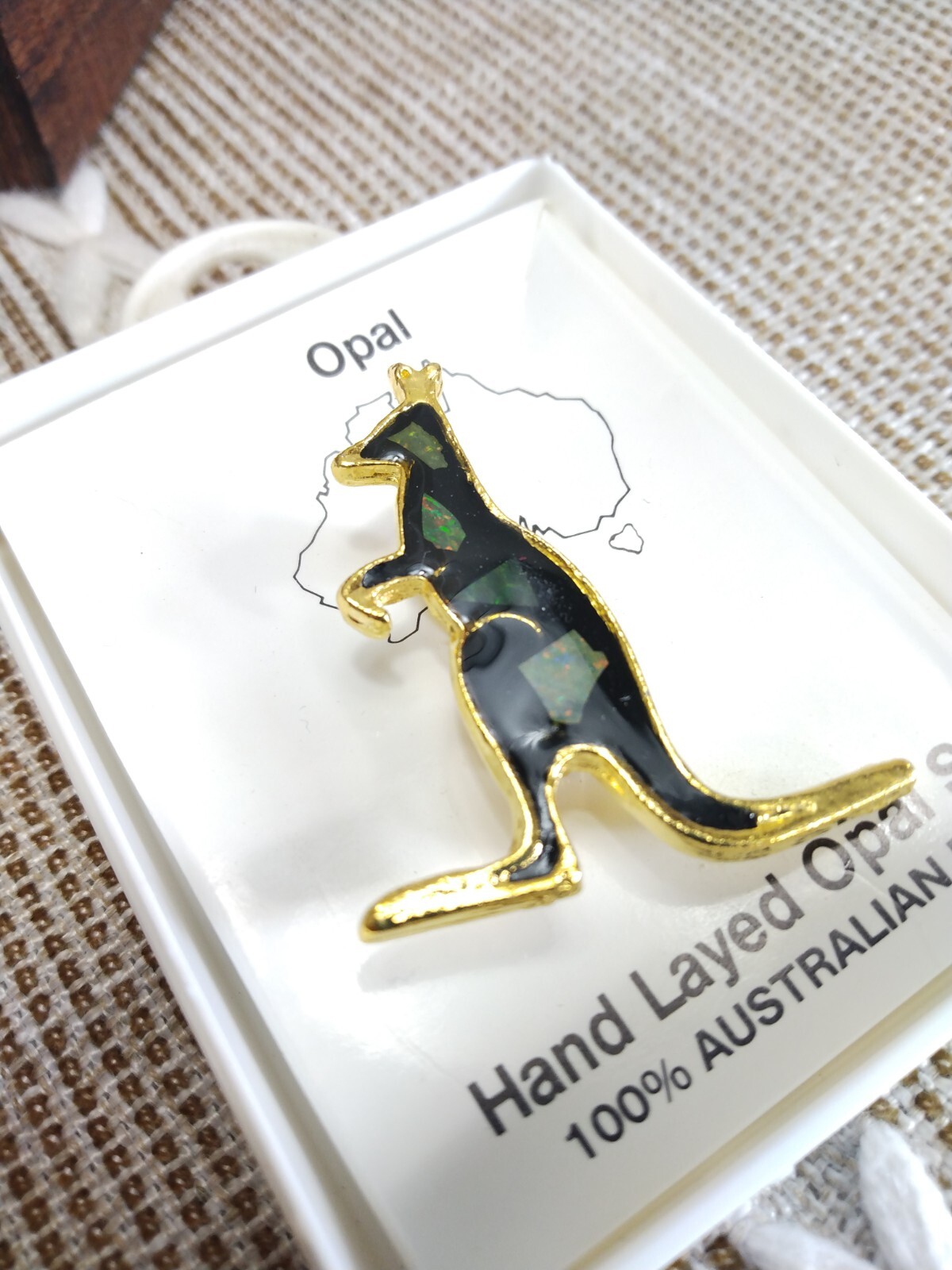 Kangaroo Pin/ Brooch with Opal slice (New) | eBay