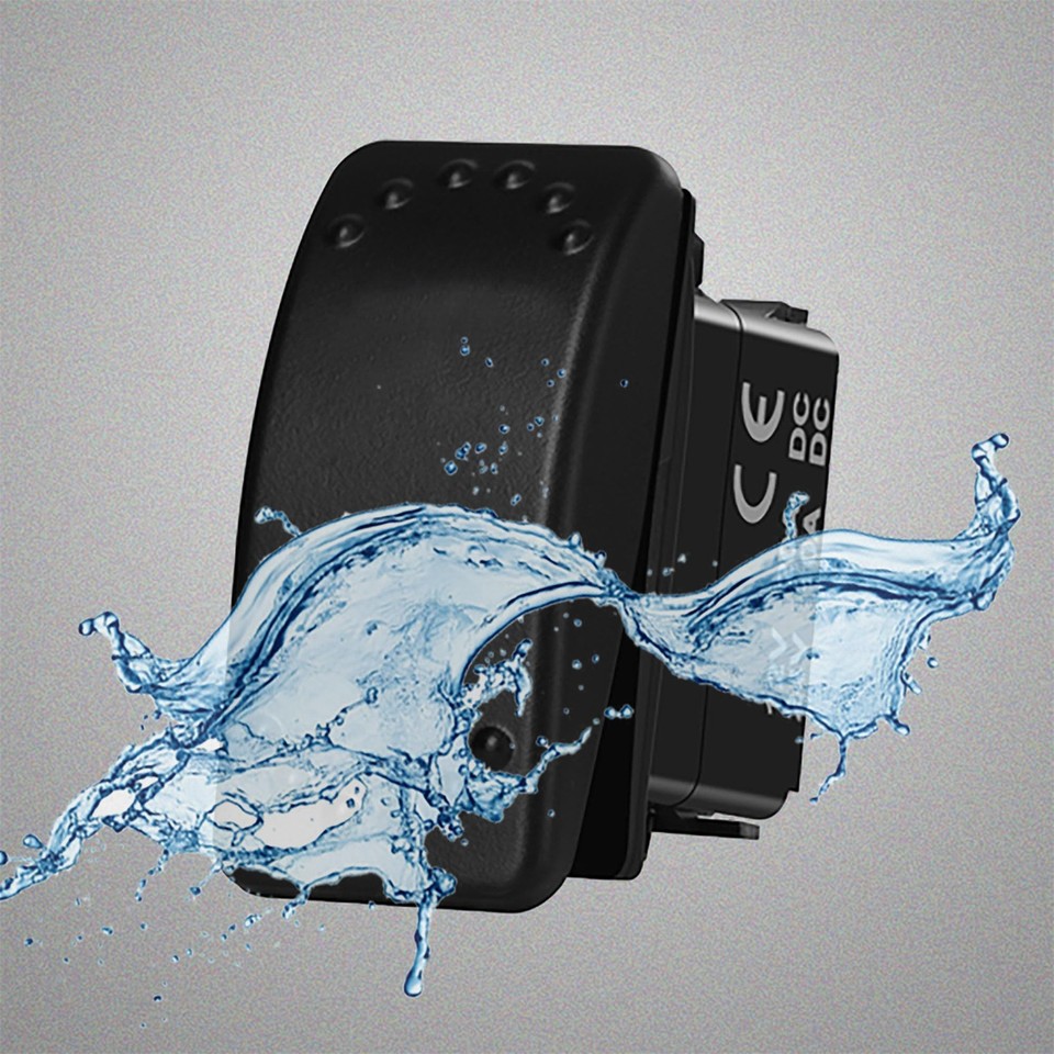 Waterproof 3 Position Rocker Switch 12V 20A 6 Pin DPDT ON Off ON Marine ...