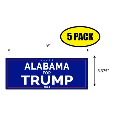 50 PACK 3.37"x 9" ALABAMA FOR TRUMP Sticker Decal Political MAGA Gift ...