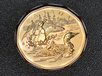 2002 Canada 1$ Dollar Specimen Loonie From Specimen Set Family Of Loons ...