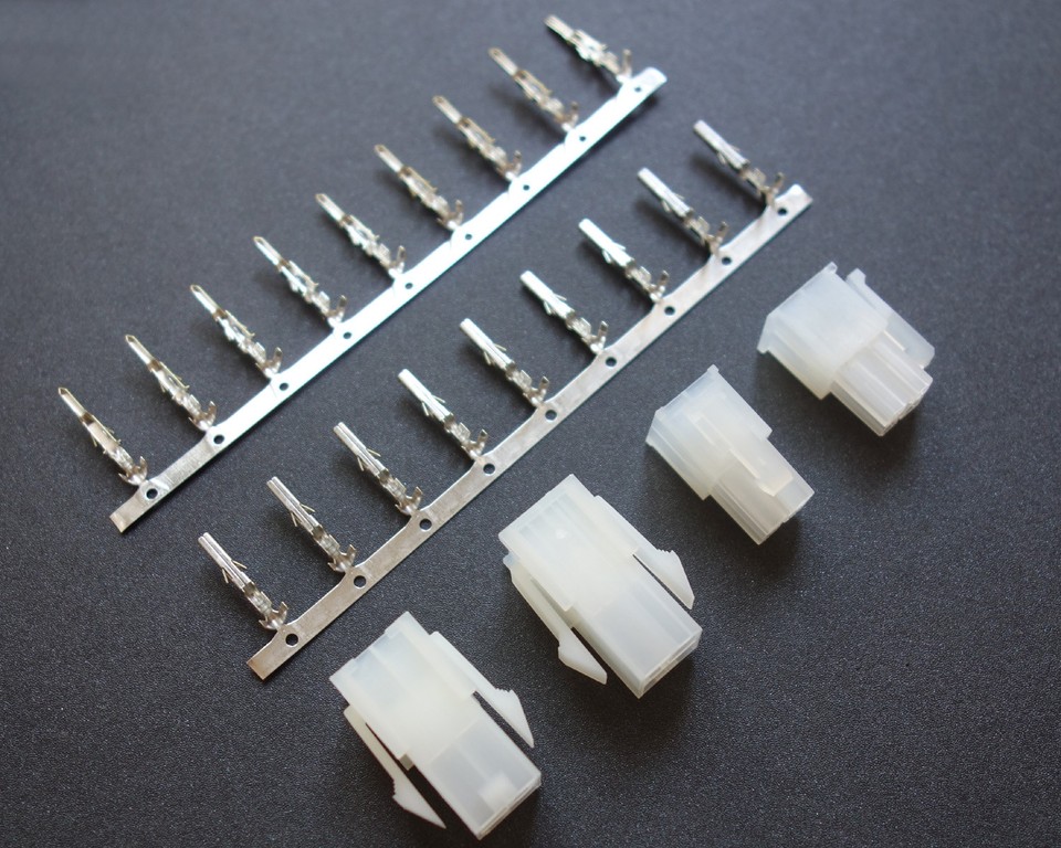 2 Pairs 4 Pin Pins Circuit Wire Connector Molex Mini-Fit Jr Plug ...