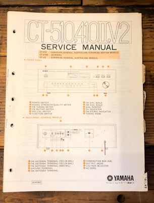 Yamaha CT-510 CT-410 II CT-V2 Tuner Service Manual *Original* | eBay