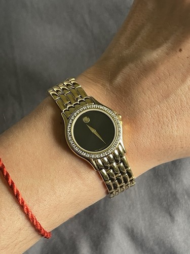 Movado Folio Gold-Tone 23mm Watch w/ Diamond Bezel (0.60 cts) - Model ...