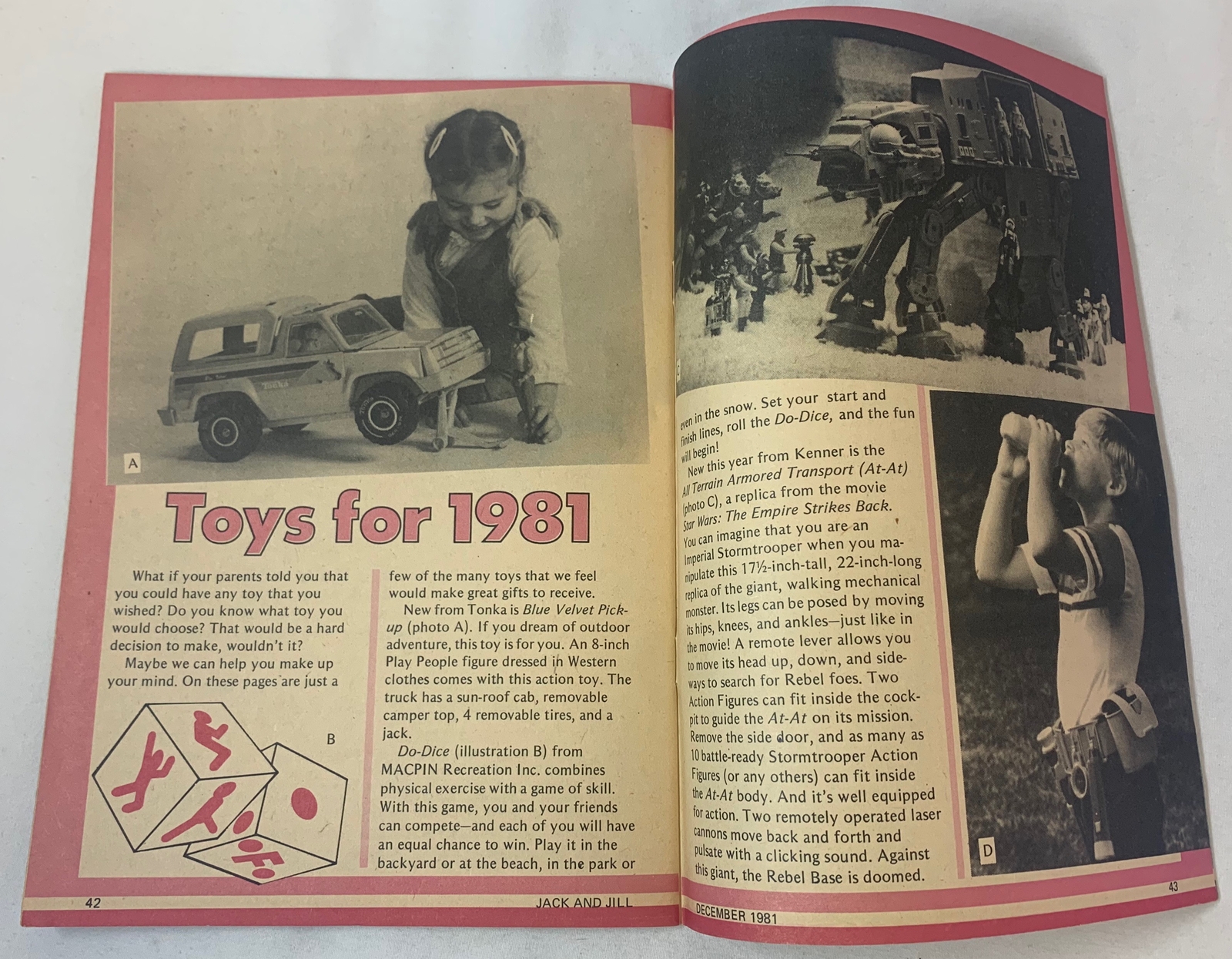 December 1981 JACK AND JILL~writing,but no cut outs~1981 toys with Star ...