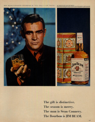 Sean Connery for Jim Beam Kentucky Straight Bourbon Whiskey ad 1966 LK ...