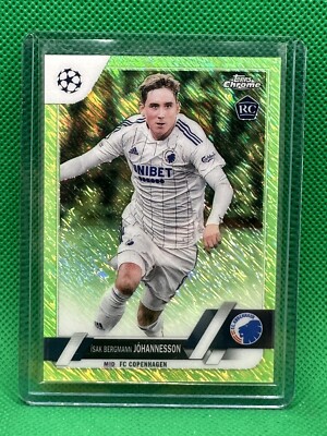 Isak Bergmann Johannesson 2022-23 Topps Chrome UCC Rookie RC Green ...
