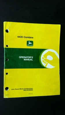John Deere 4435 Combine Operator's Manual Vintage Farming Equipment ...