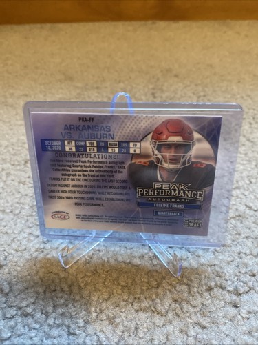 Feleipe Franks Peak Performance Autograph2021 Premier Draft Sage | eBay