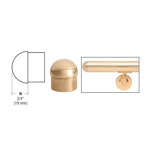 CRL Polished Brass Dome End Cap for 1-1/2" Tubing HR15DPB | eBay