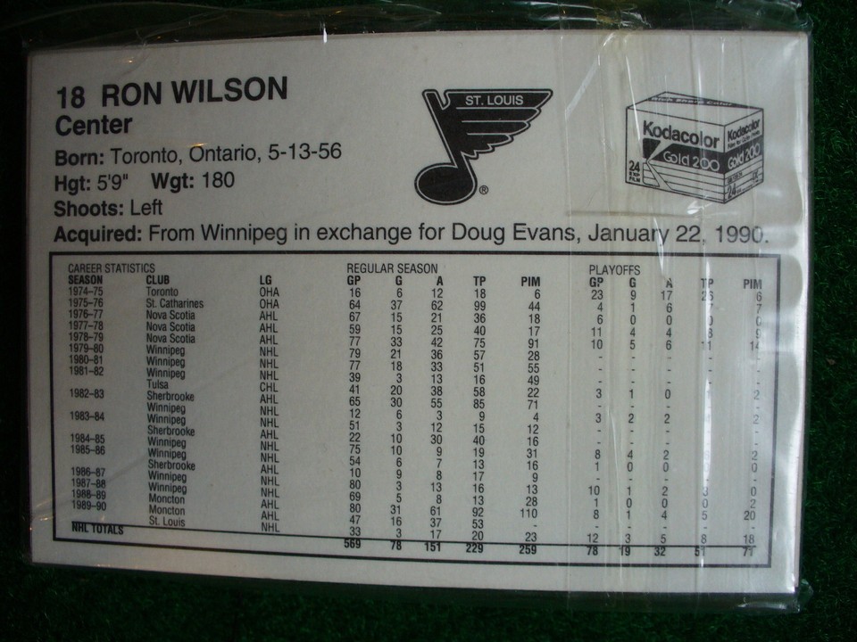 '90-91 NHL St Louis Blues Kodak Sealed Team Hockey Card Set IHL Peoria ...