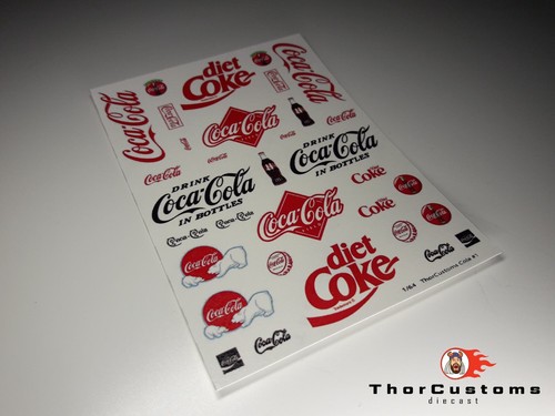 Water-Slide Decals clear 1/64 scale - Coca-Cola #1 for Hot Wheels ...
