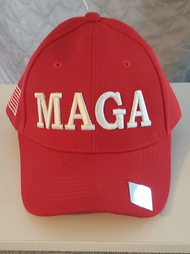 2- Trump MAGA Red Hat Side USA Flag Make America Great Again New w/o ...