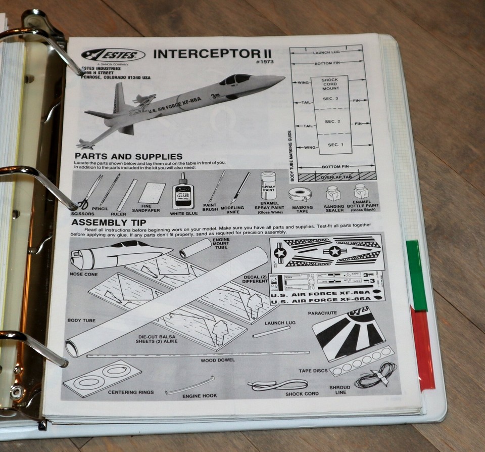 ESTES Rocket Kit Plans | 1980s Model Rocketry X-Wing Comanche Geo Sat ...