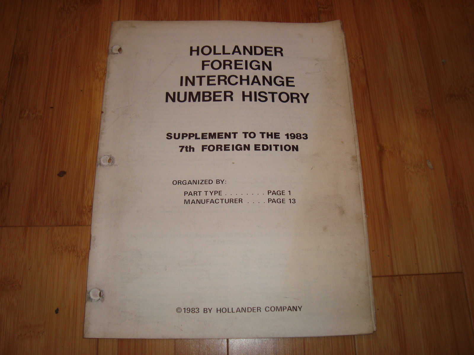 Hollander Foreign Interchange Number History Supplement To 1983 7th ...